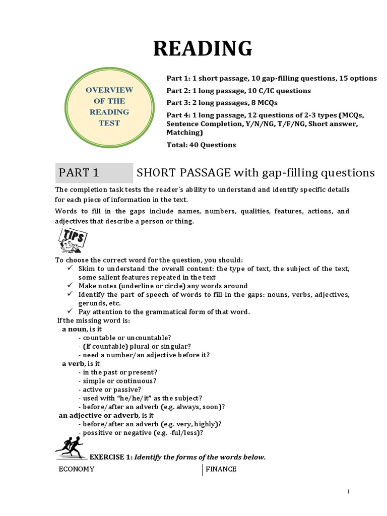 Reading | PDF | Grammatical Number | Adjective