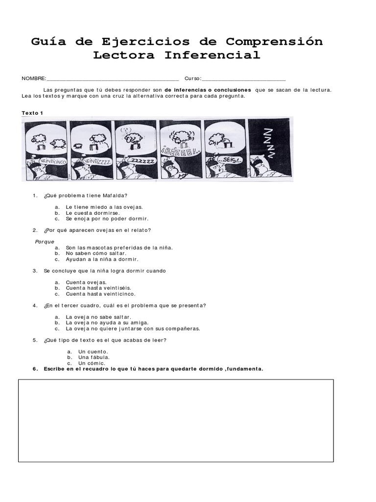 Ejercicios de Comprensión Lectora | PDF