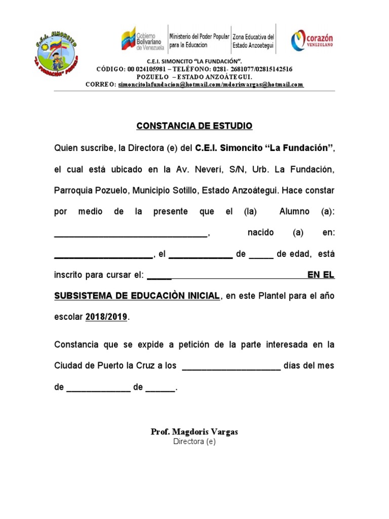 Constancia de Estudio | PDF