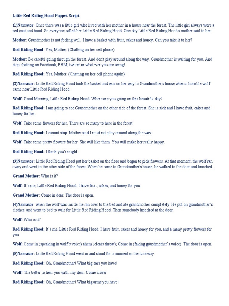 Little Red Riding Hood-Simplified Script | PDF | Little Red Riding Hood