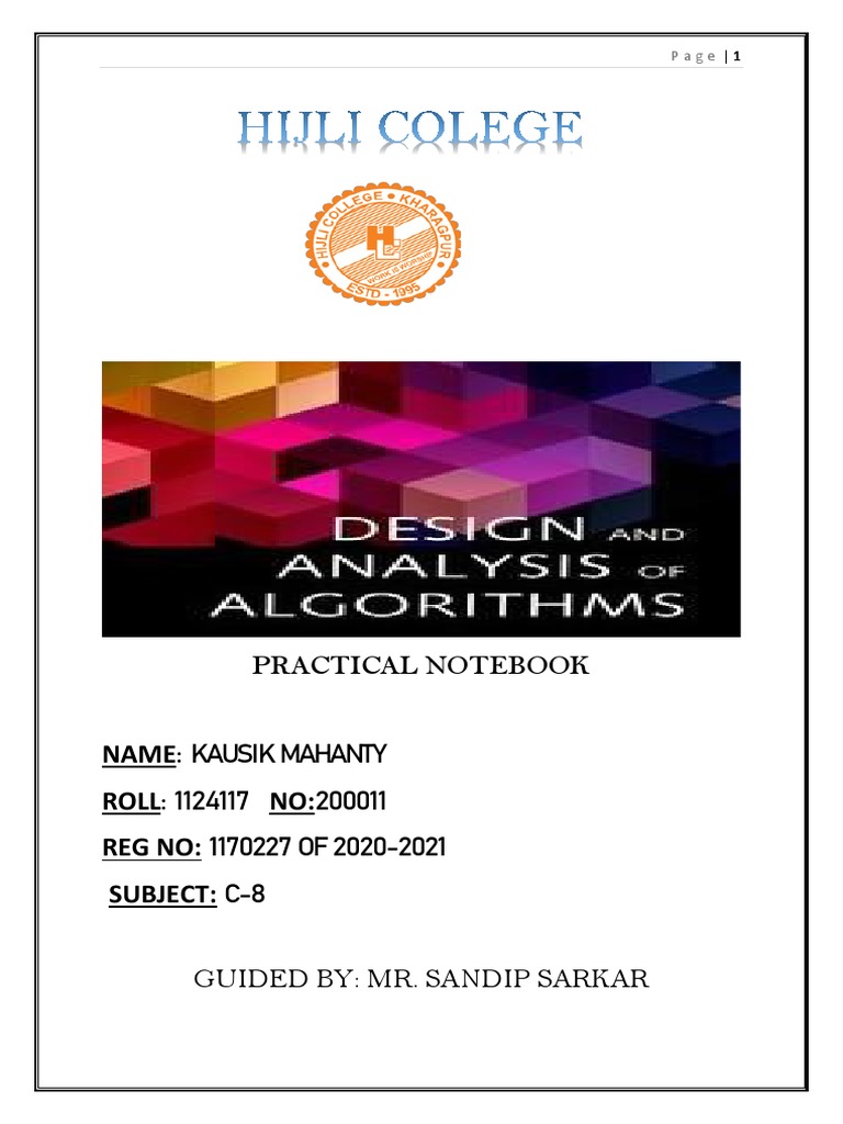 Algorithm Practical Notebook (Kausik) | PDF