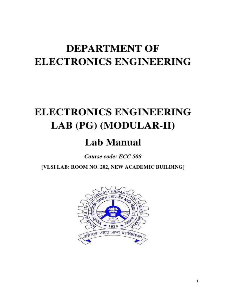 ECC508 Electronics Engineering Lab - II - VLSI | PDF | Amplifier ...