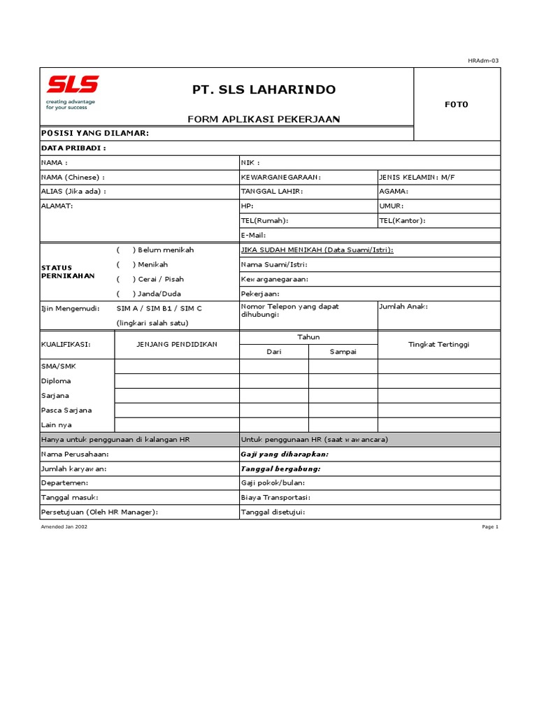 HRAdm-03 Candidate Application - Profile Form | PDF