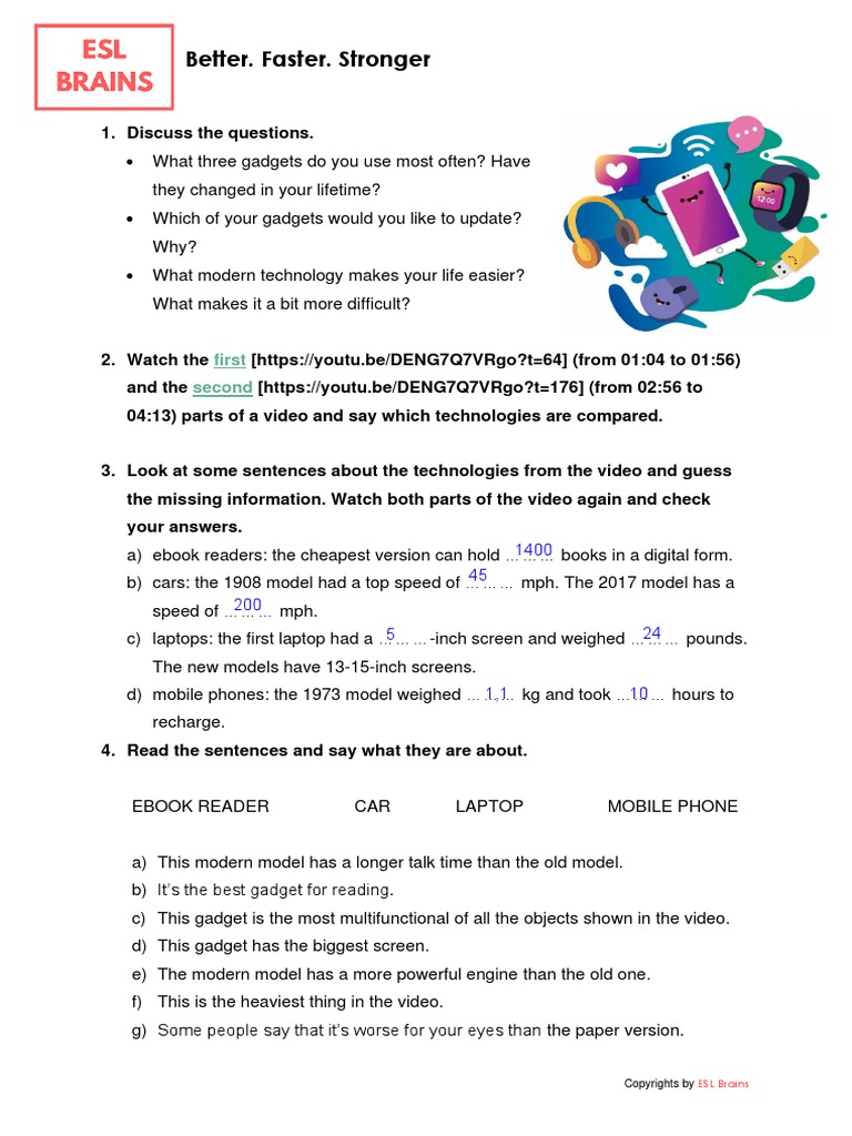 ESL Brains Better. Faster. Stronger SV 4237 Luciana | PDF | Adjective ...