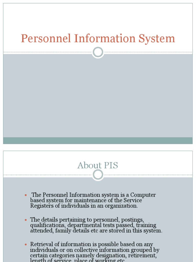 Overview of Personnel Information System | PDF | Unix | Operating System