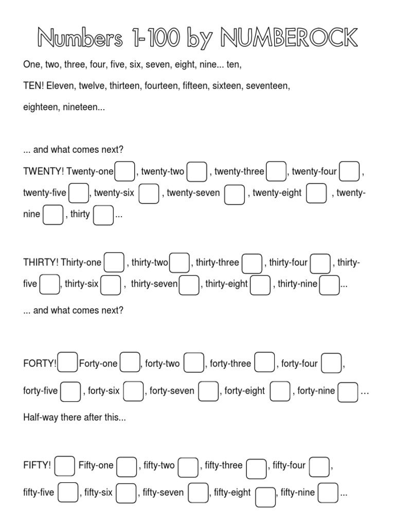 1 To 100 Numberock | PDF