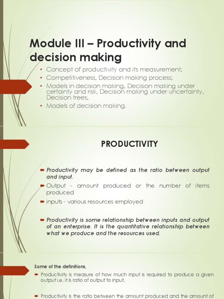 MFE M3 PPT - For Series 2 | PDF | Decision Making | Factors Of Production