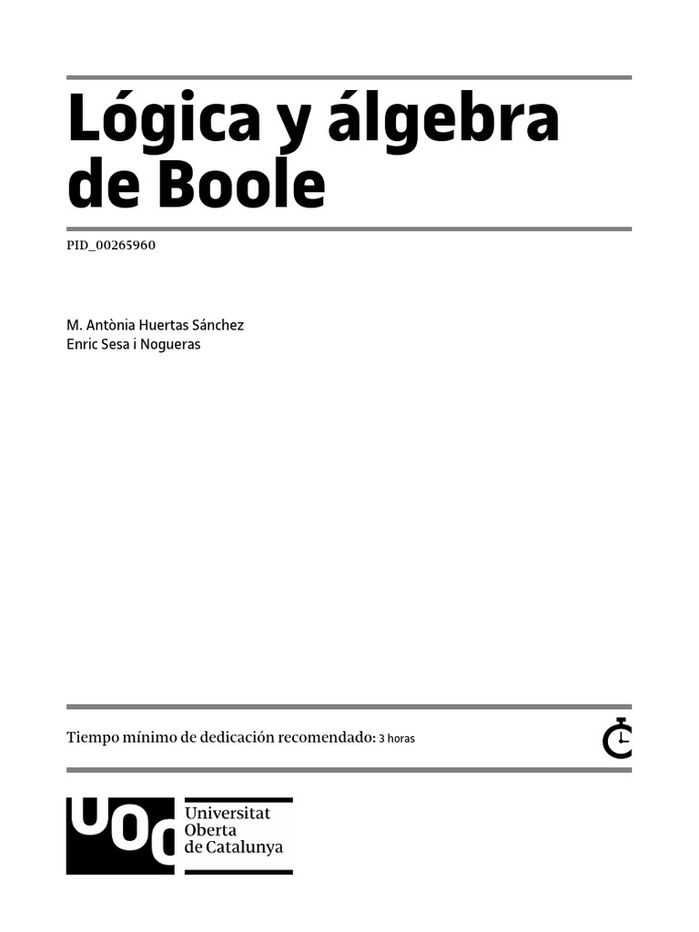 Logica Algebra Boole | PDF | Lógica matemática | Álgebra de Boole