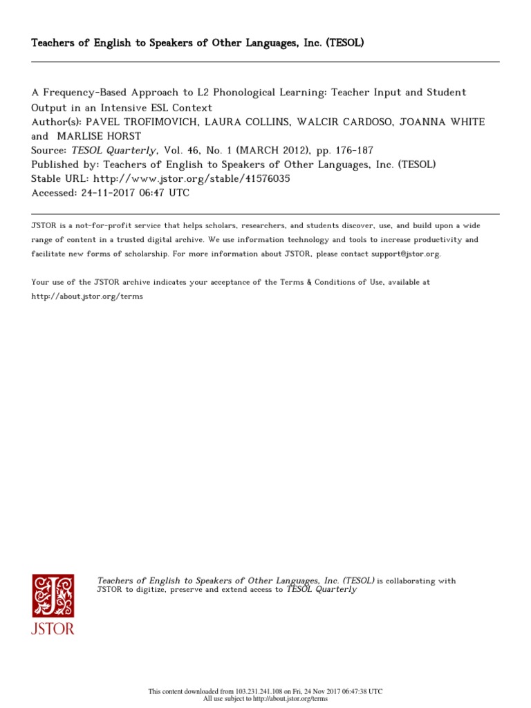 Phological Learning-Teacher Input and Student Output | PDF | English As ... Phological Learning-Teacher Input and Student Output | PDF | English As ...