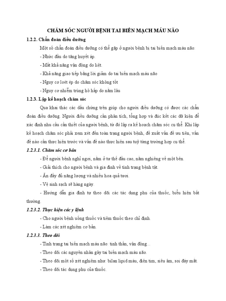 CHĂM SÓC NGƯỜI BỆNH NỘI 1 THI KTHP | PDF