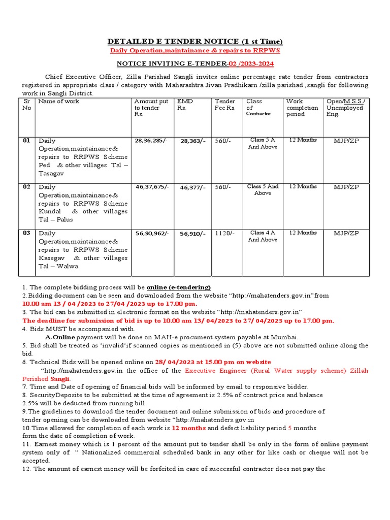 Tendernotice 1 | PDF | Technology & Engineering