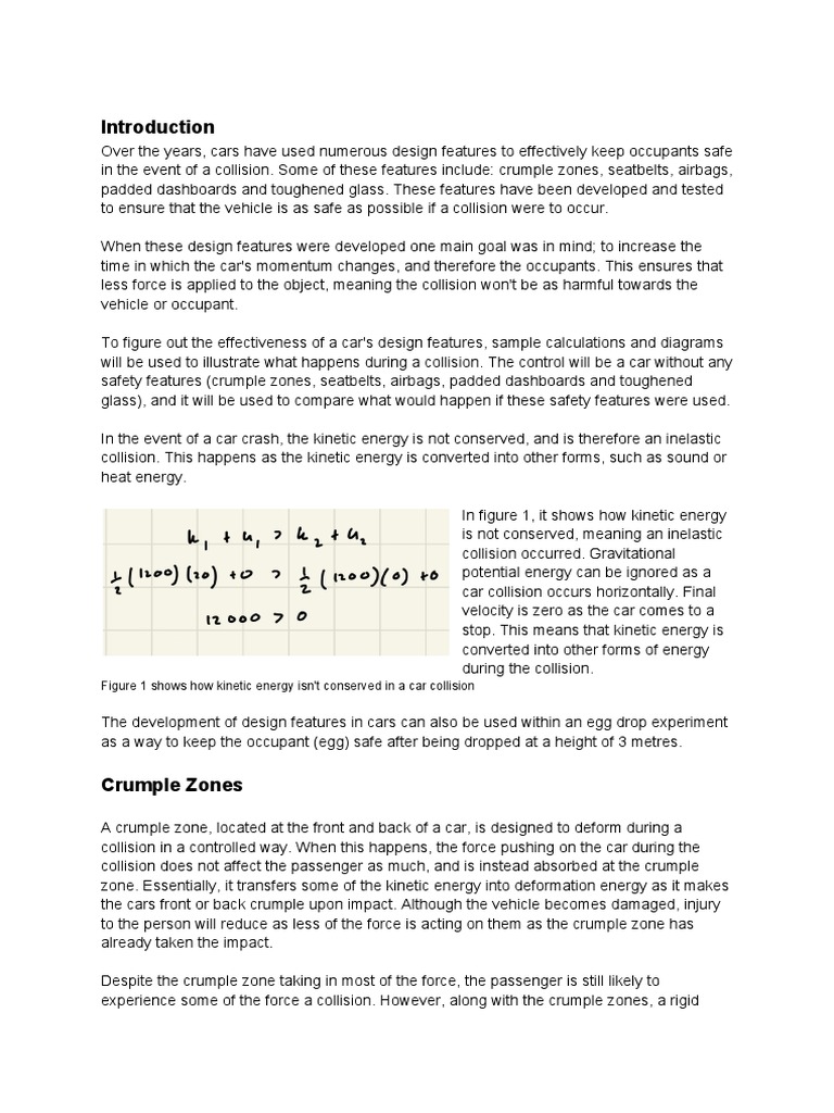 Physics Assessment Momentum Preliminary Pdf Seat Belt Collision