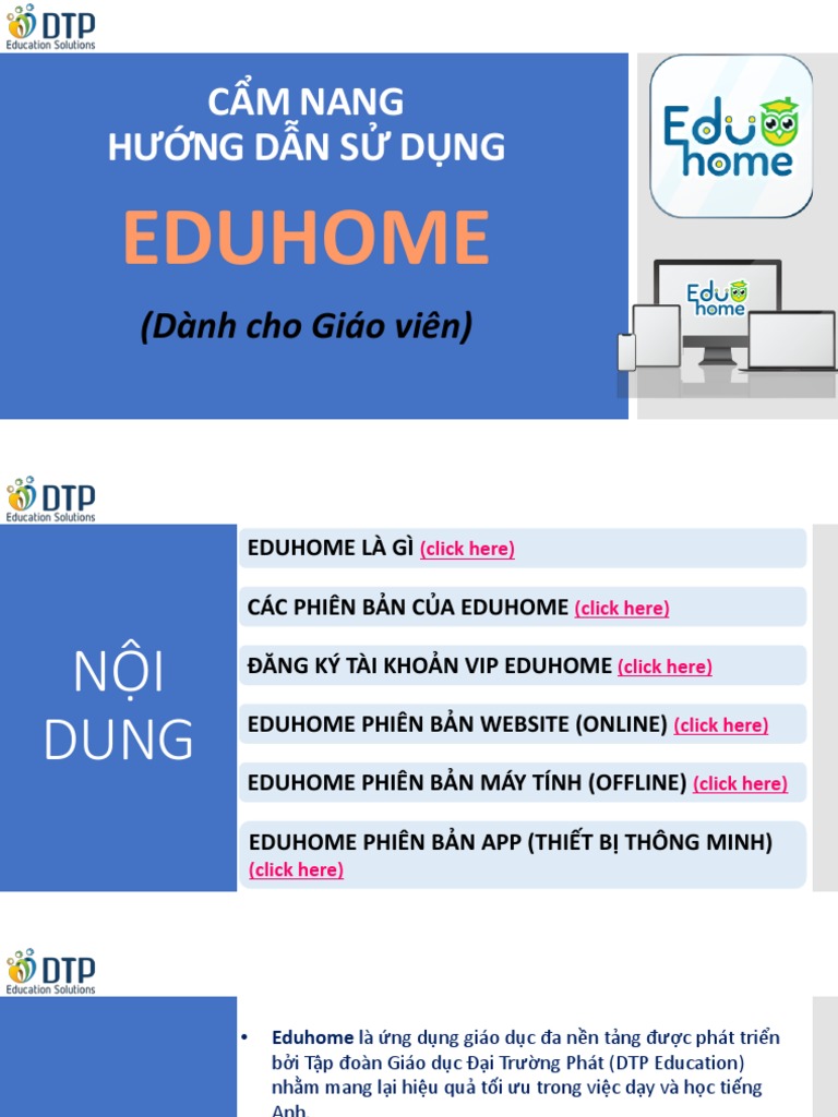 CẨM NANG EDUHOME - DÀNH CHO GIÁO VIÊN (shortened) | PDF