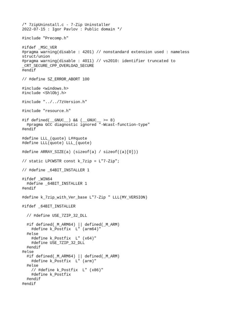 7 Zip Uninstall | PDF