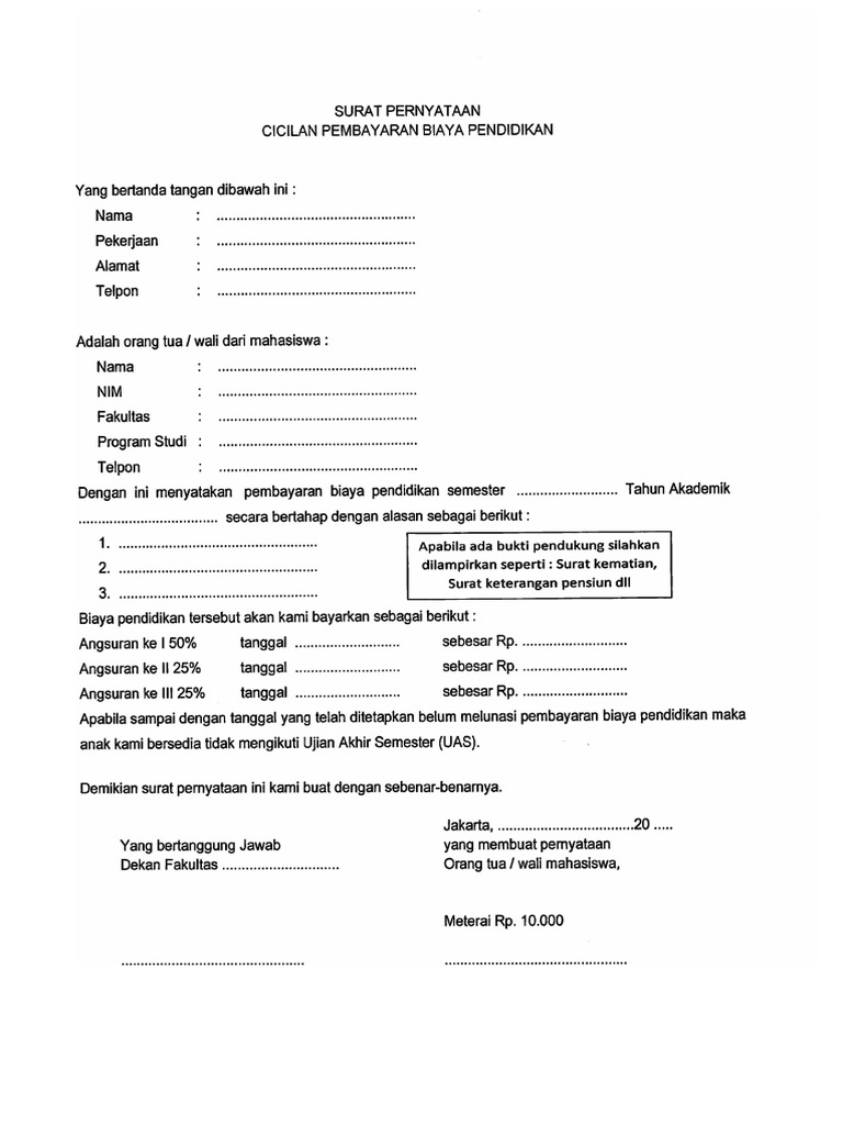 Format Cicilan | PDF