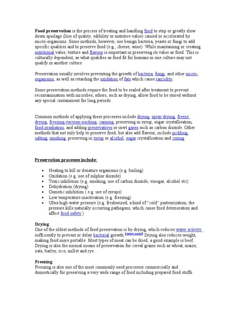 Food Preservation | PDF | Food Preservation | Food And Drink