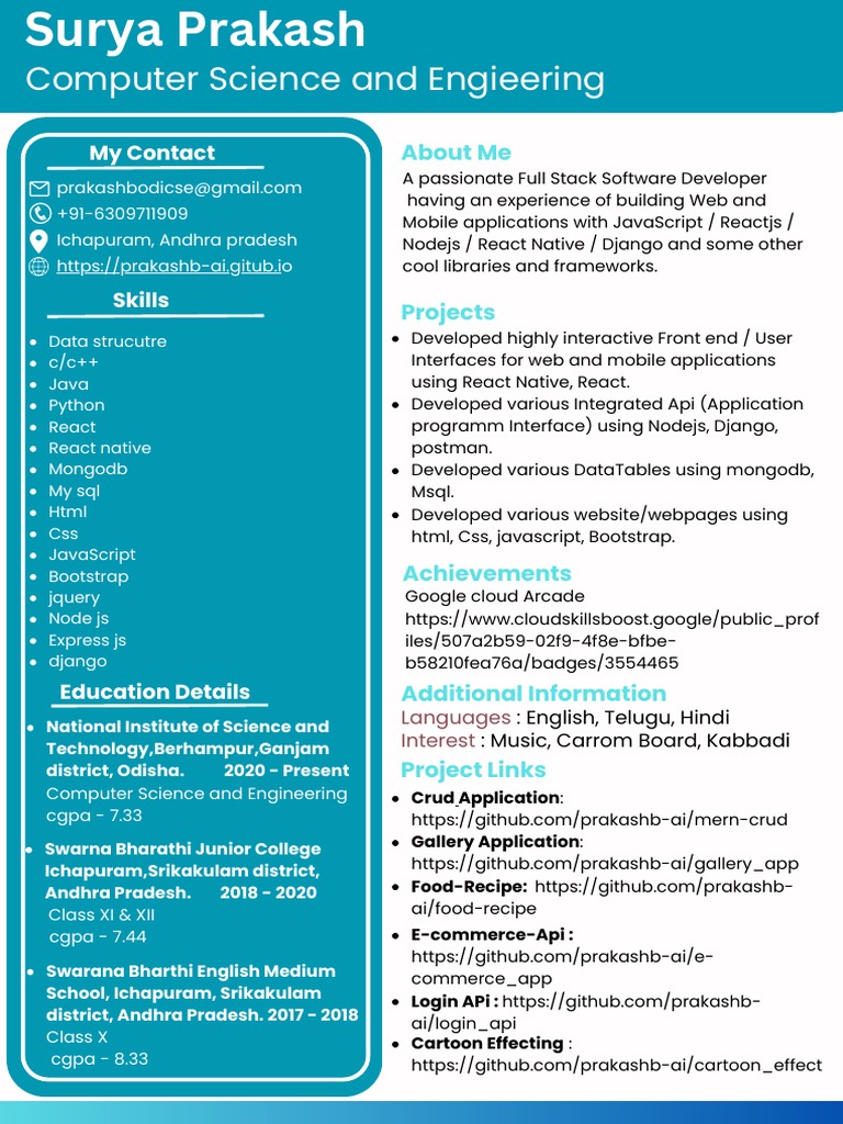 Copy of Copy of Pink Simple Profile Resume | PDF | Java Script | Bootstrap (Front End Framework)