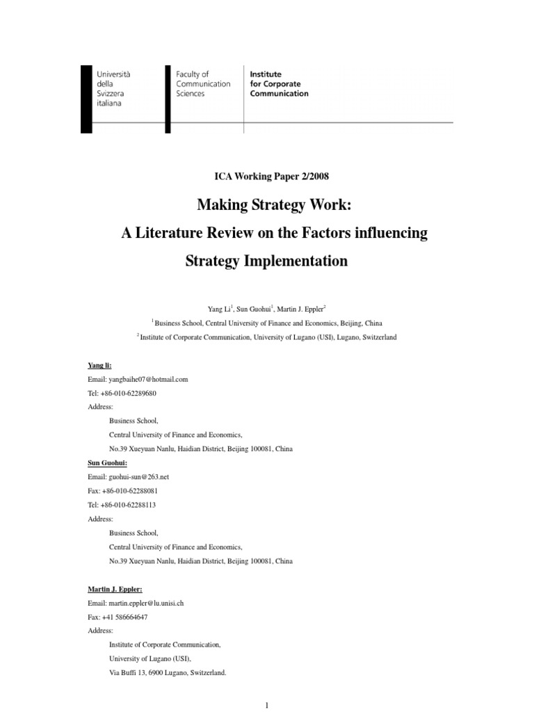 Making Strategy Work | PDF