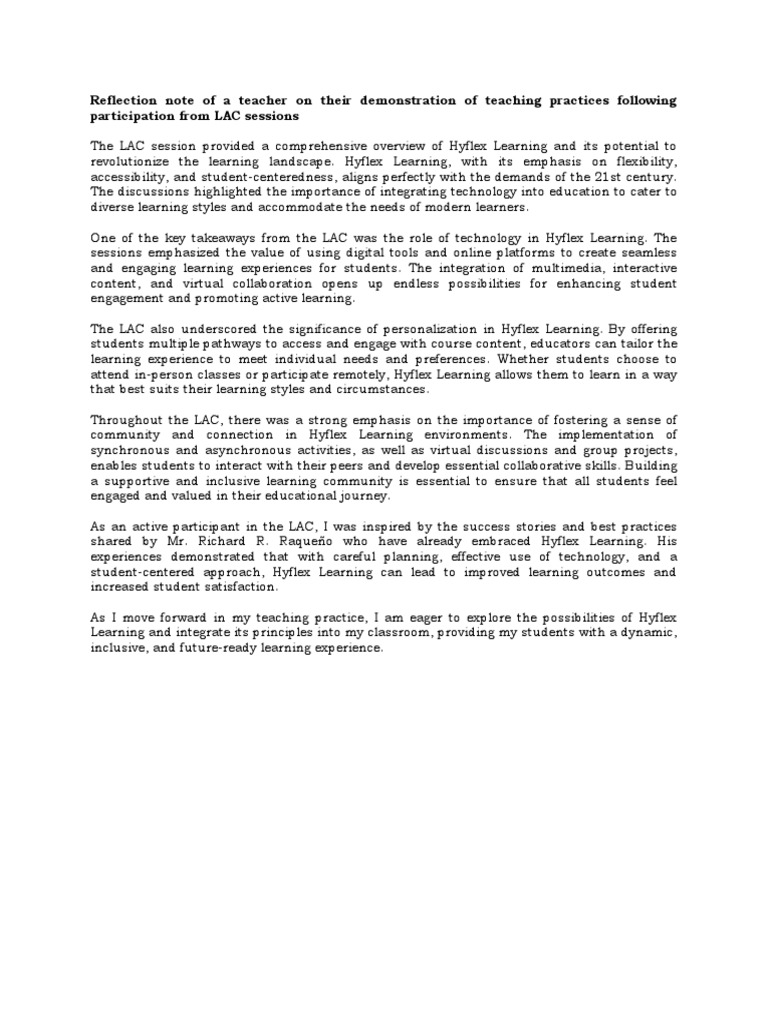 Object 8 Reflection Notes LAC | PDF