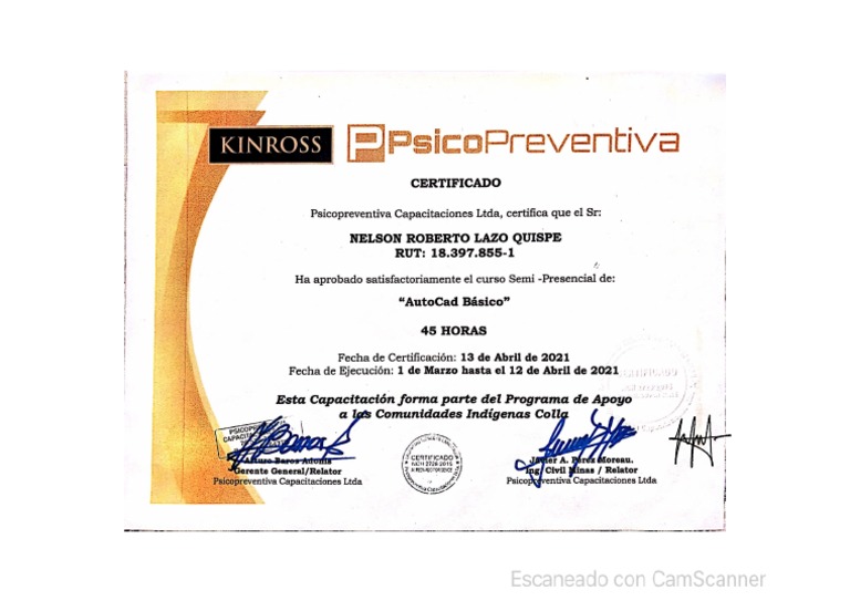 Certificado Autocad | PDF
