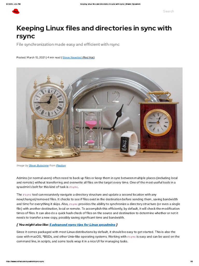 Rsync - Keeping Linux Files and Directories in Sync With Rsync - Enable Sysadmin | Download Free ...
