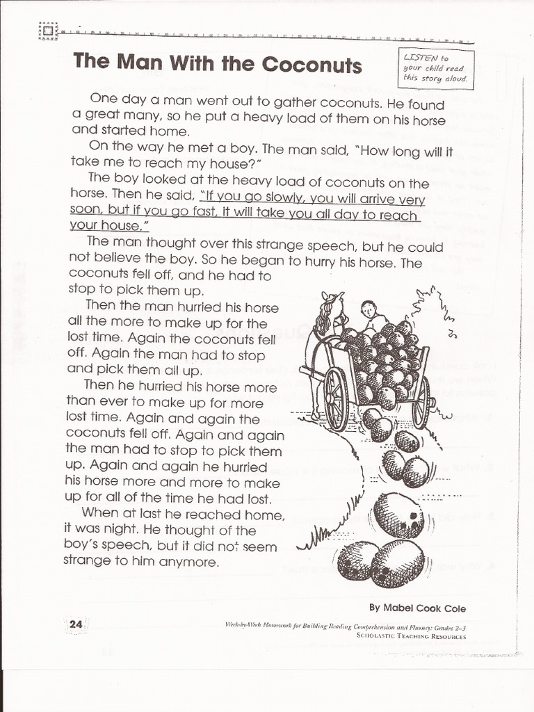 the-man-with-the-coconuts worksheet -1.10 | PDF