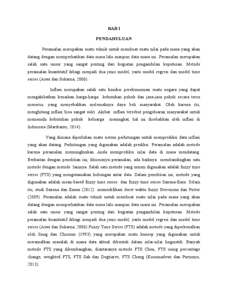 Peramalan Data Inflasi Dengan Metode Fuzzy Time Series Model Chen Pdf