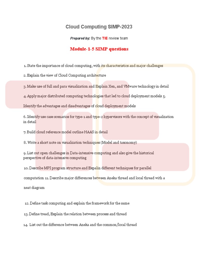 Cloud Computing SIMP-2023 Guide | PDF