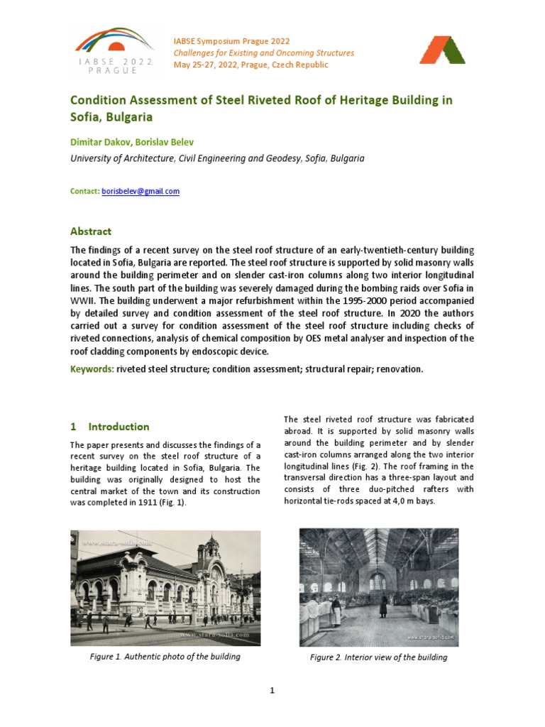 Full Paper-Dakov - Belev-IABSE Prague 2022 | PDF | Roof | Rivet