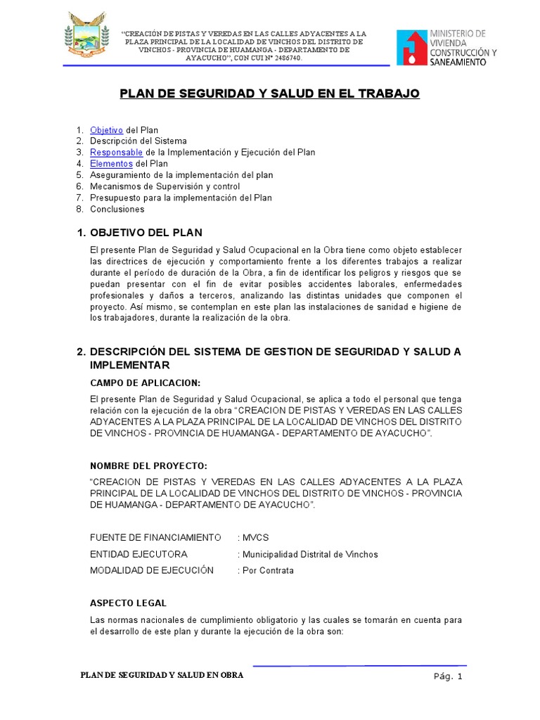 Plan de Seguridad y Salud en Obra | PDF | Seguridad y salud ocupacional | La seguridad