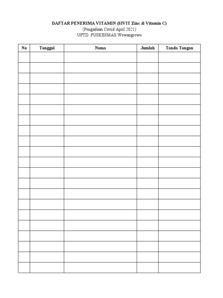 Contoh Format Tanda Tangan Penerima | PDF
