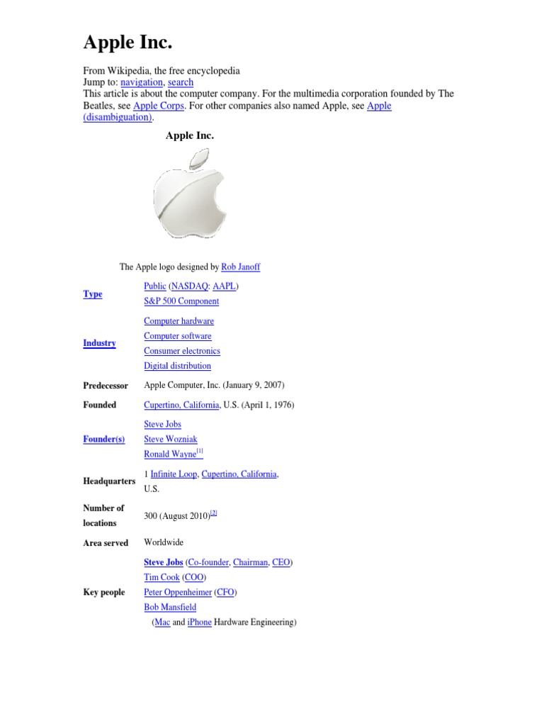 Apple Inc | PDF | Apple Inc. | Macintosh