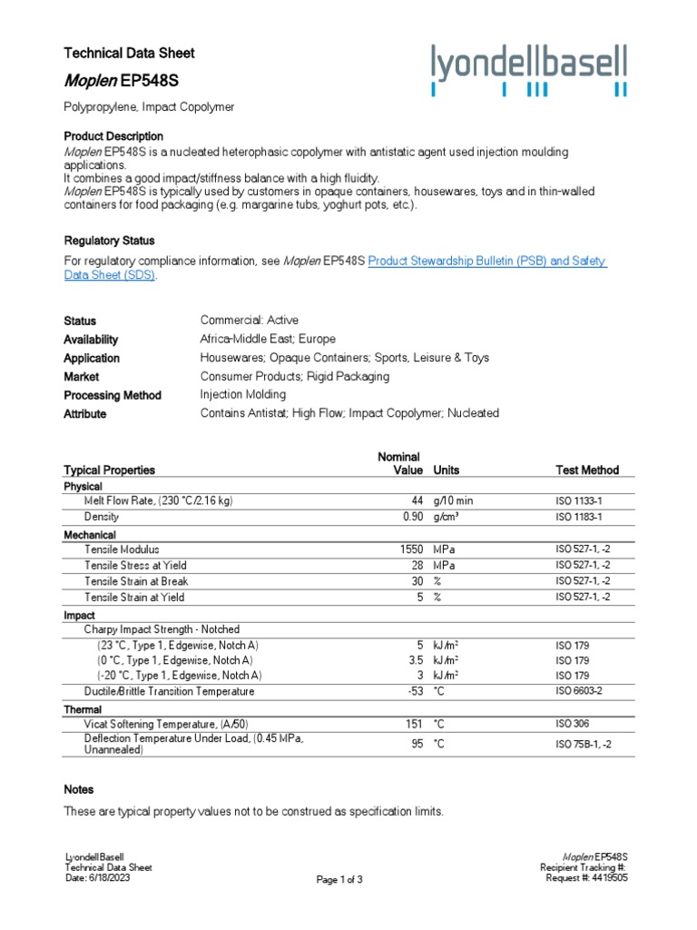 Technical Data Sheet - ISO | PDF