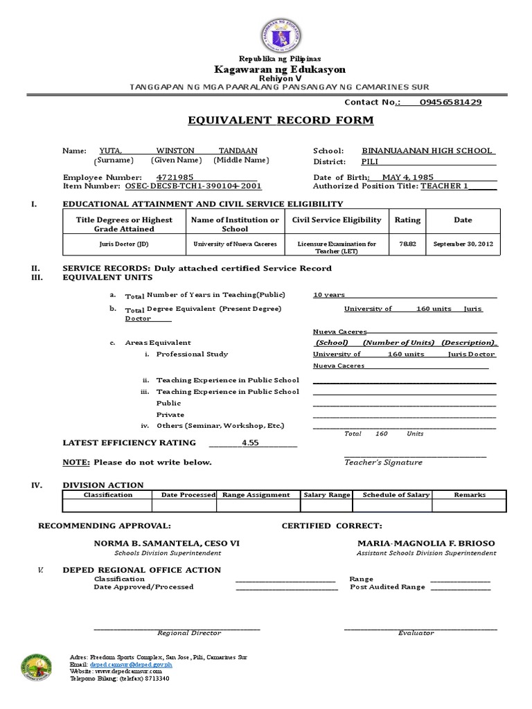 Erf Form Final | PDF | Qualifications | Vocational Education