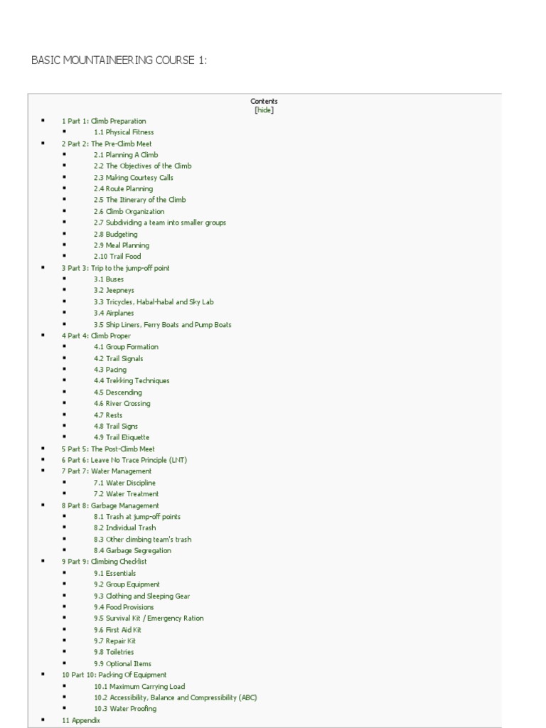 Toaz - Info Basic Mountaineering Course 1 PR | PDF | Backpack ...