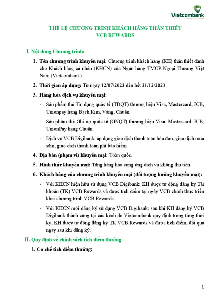 20230712 - The le CT VCB Rewards dieu chinh 2023 - Vibe Platinum - Vibe ...