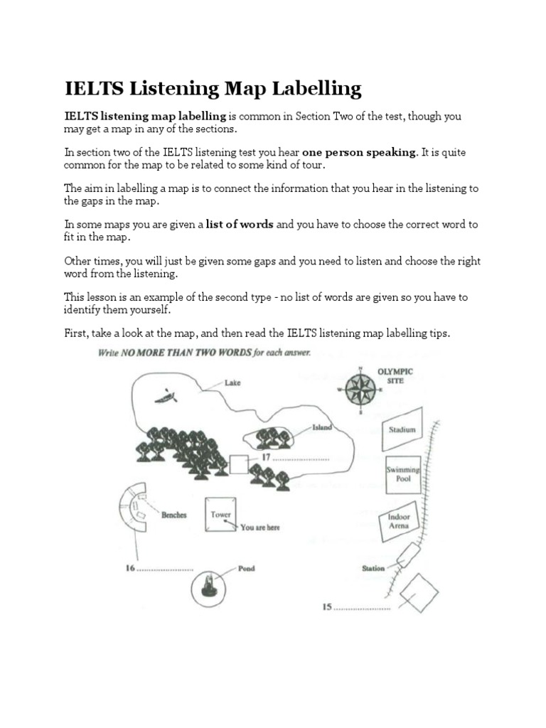 IELTS Listening Map Labelling | PDF