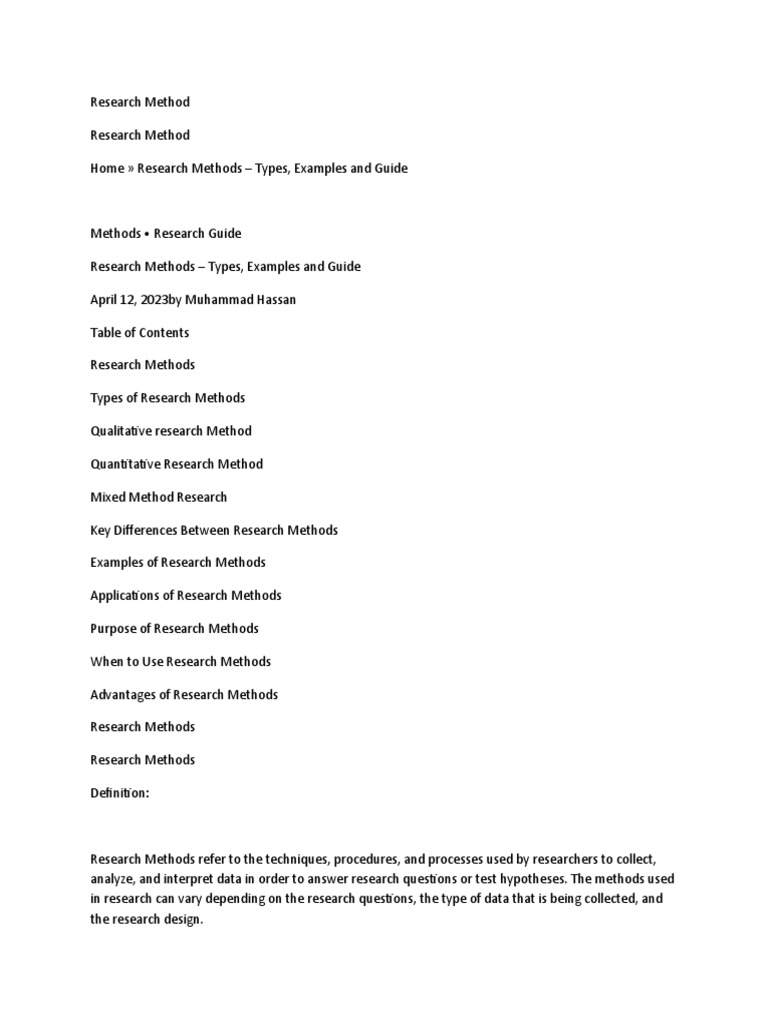 Research Method | PDF