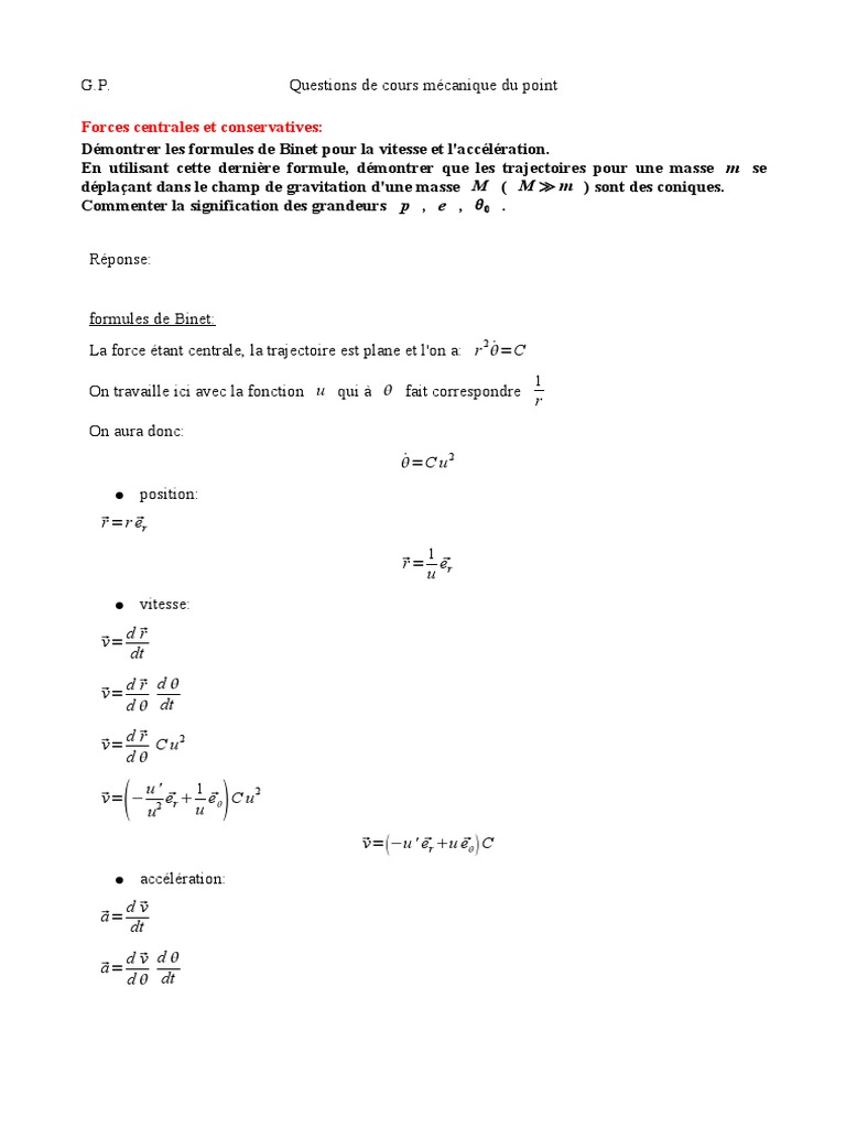 MECPTQ - 05 Formules de Binet | PDF