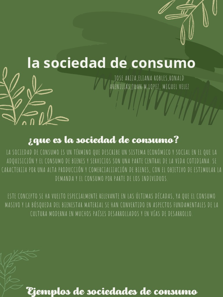 La Sociedad de Consumo | PDF