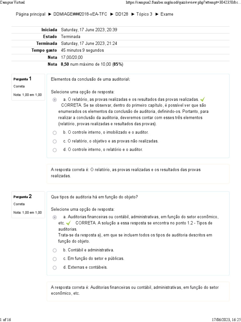 Prova Planej. e Adm Auditoria | PDF | Contabilidade | Balancete
