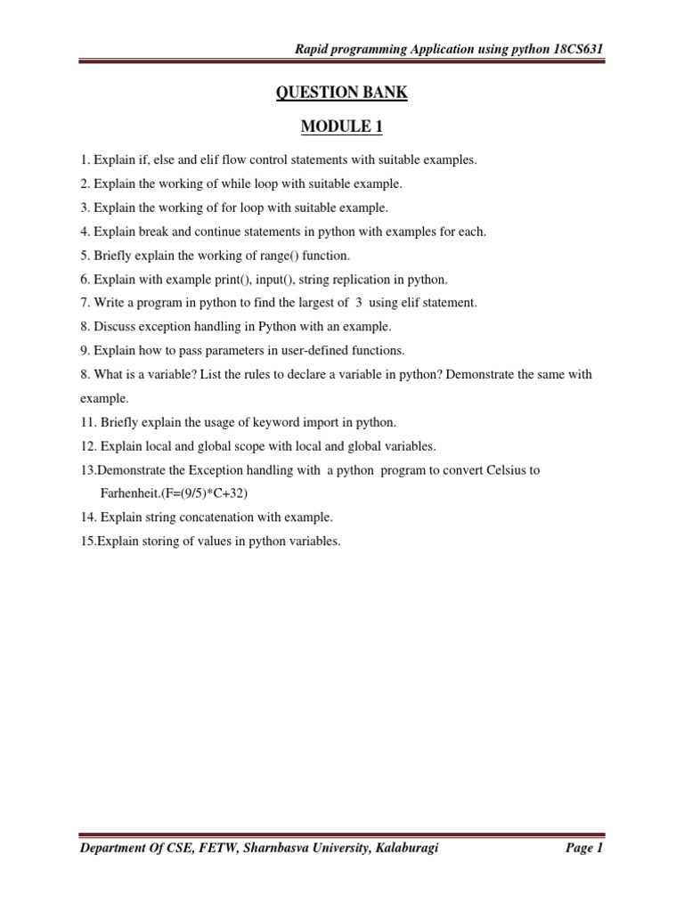 Python QB | PDF | Control Flow | Python (Programming Language) Python QB | PDF | Control Flow | Python (Programming Language)