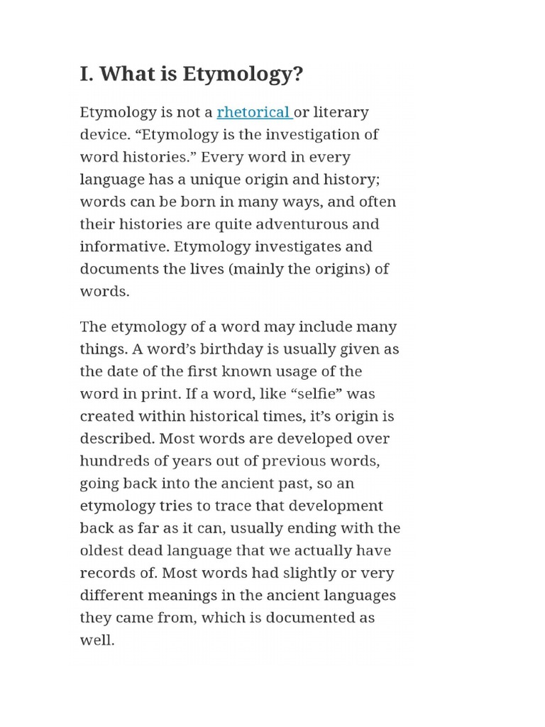 Etymology | PDF