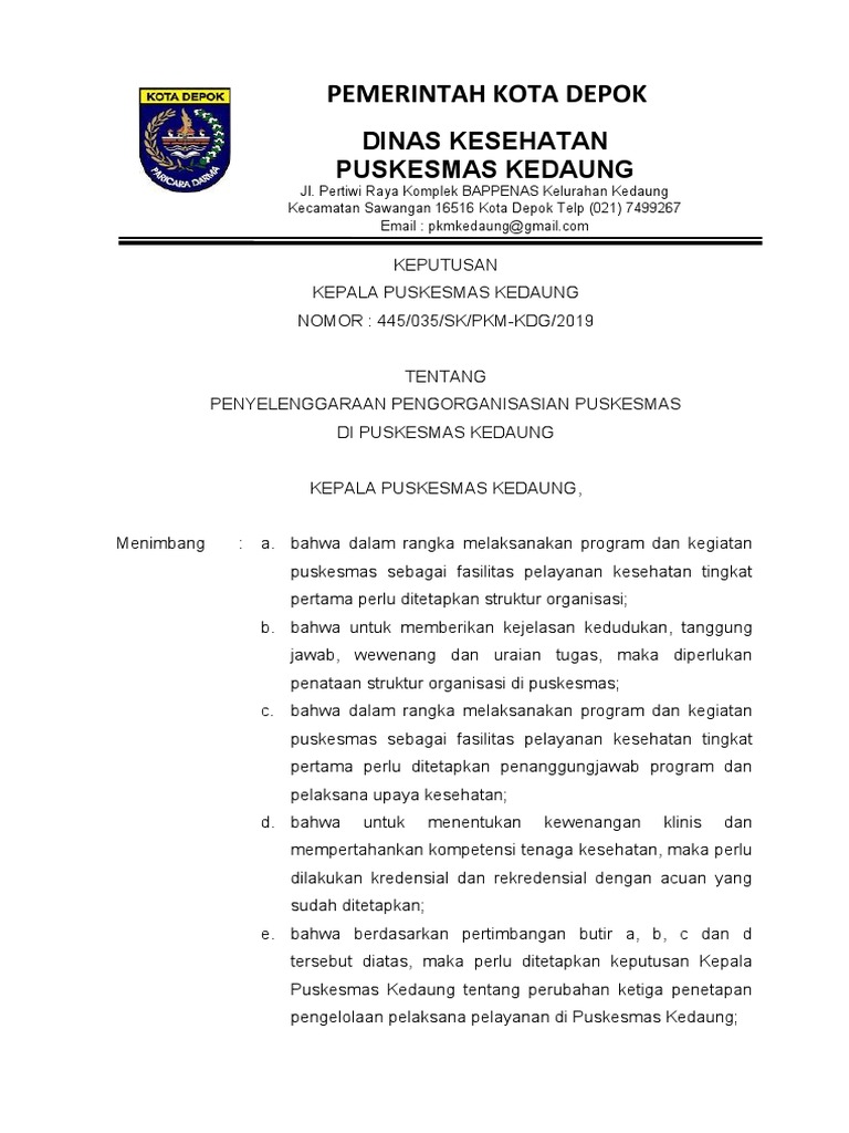 KDG SK Perubahan Ketiga SOTK | PDF