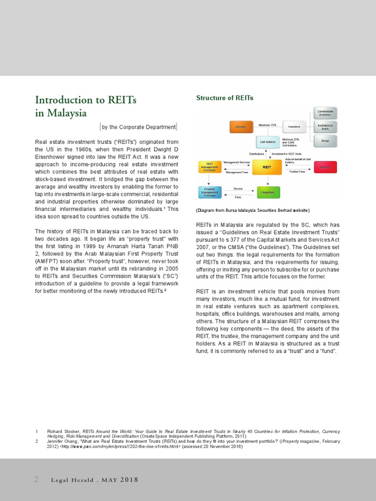 1 - Introduction To REITs in Malaysia | PDF