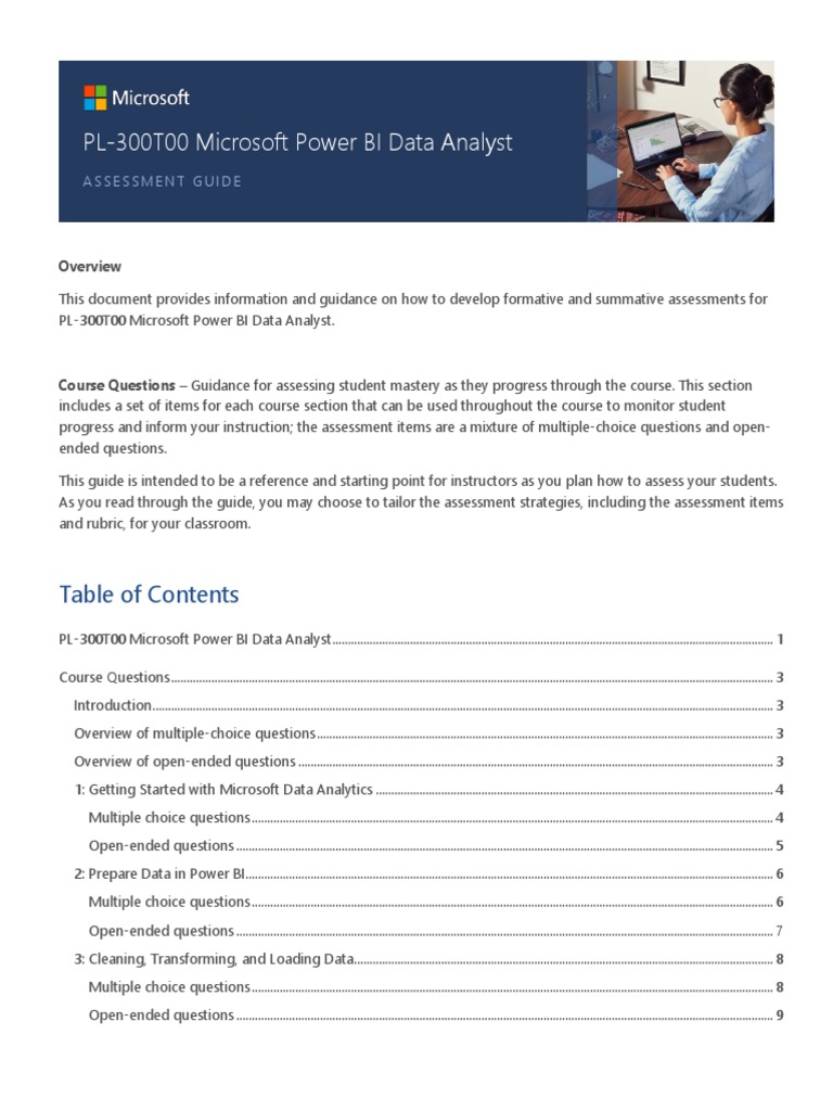 PL 300T00A ENU AssessmentGuide | PDF | Data Analysis | Table (Database)