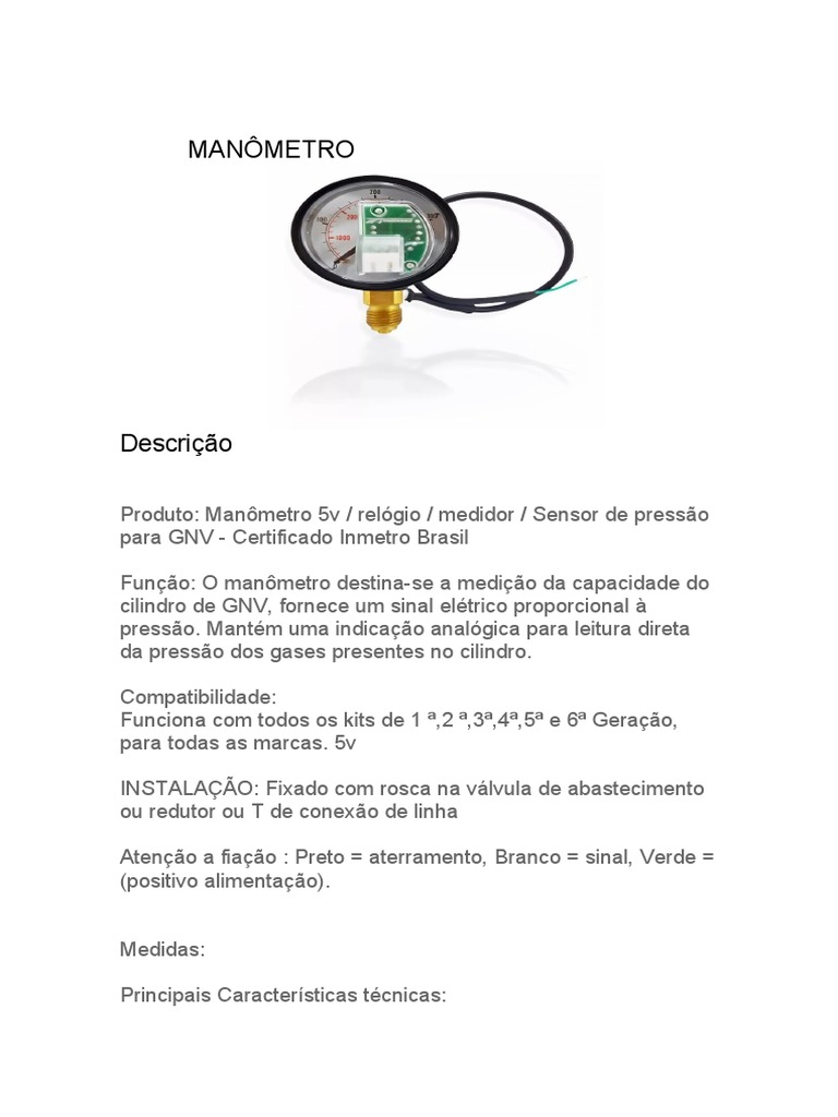 Manual Manometro de GNV | PDF