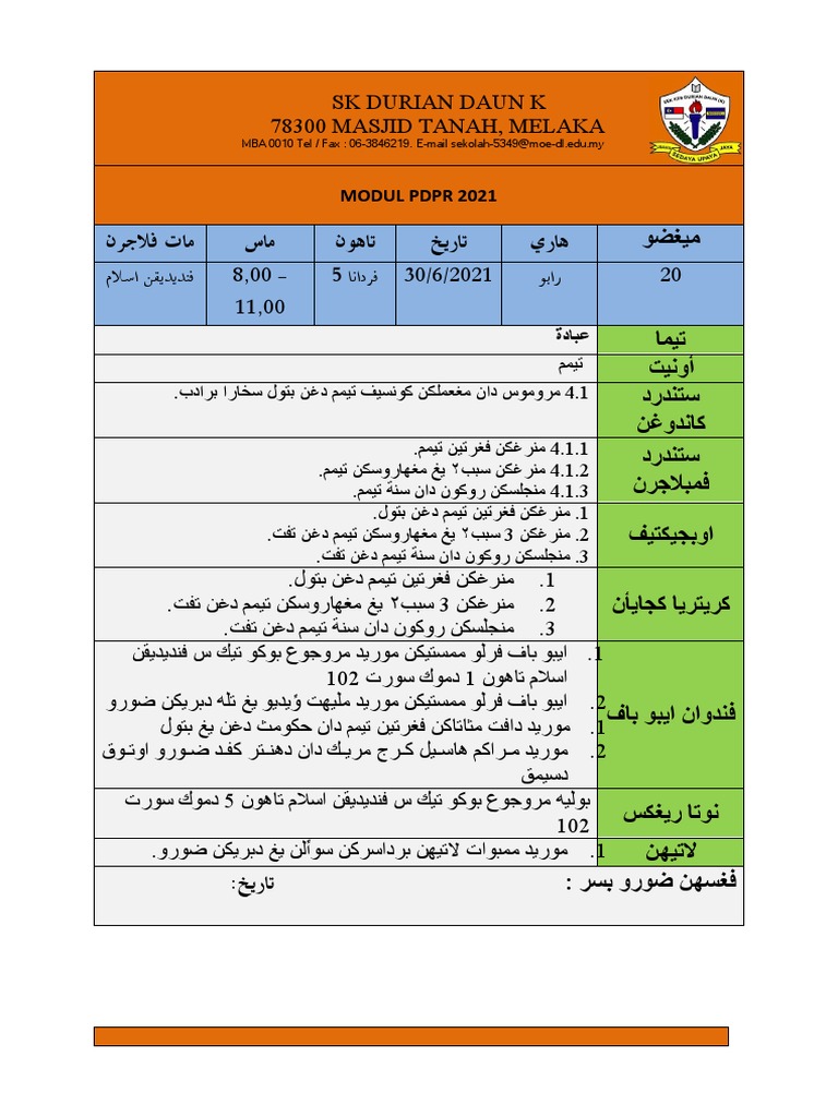 Catatan RPH Guru Semasa PKP (Minggu 20) | PDF