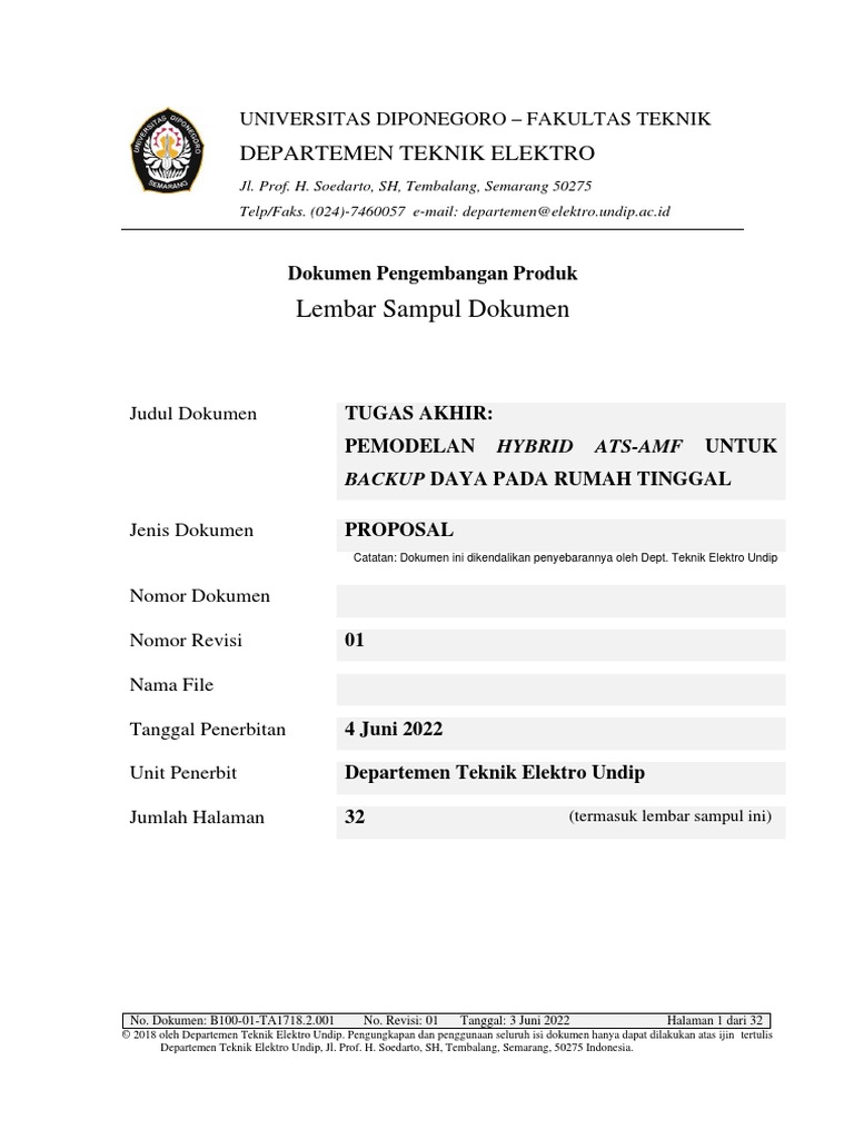 B100 - Pemodelan Hybrid ATS-AMF | PDF
