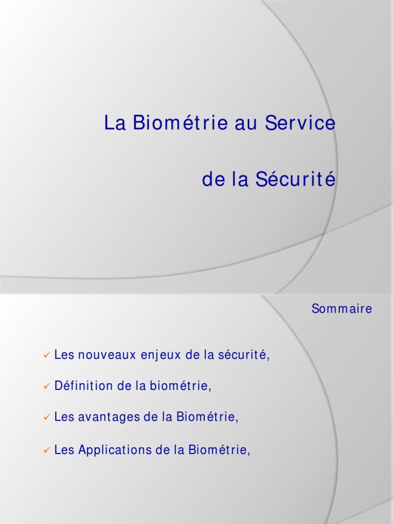 Biométrie : Définition et Applications | PDF | Biométrie | Sécurité des ...